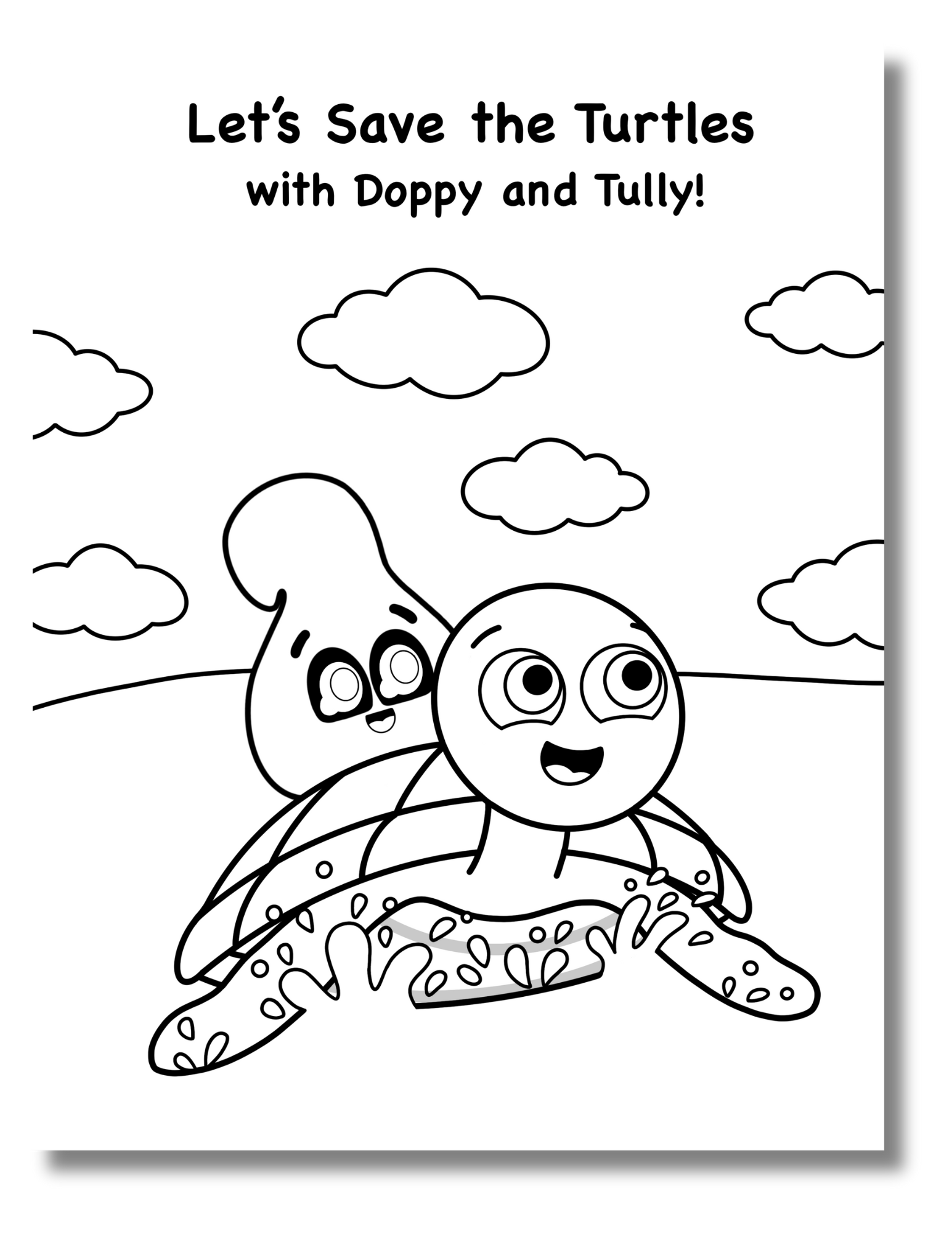 FREE Coloring Page for Kids: Doppy and Tully the Turtle | Doppys.com