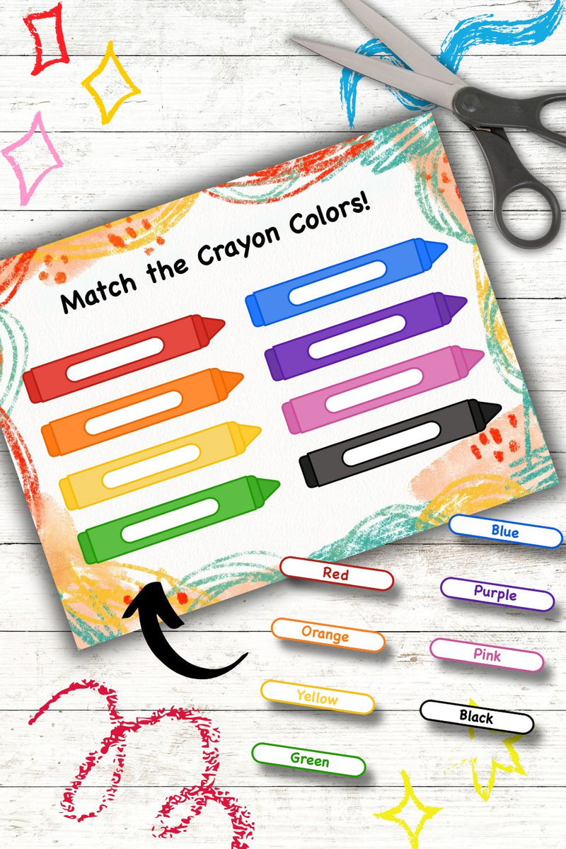 FREE Printable Busy Book Page: Match the Crayon Colors! – Doppys